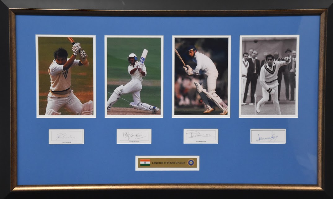 Legends of Indian Cricket Signed Collage incl. Gavaskar and More ...