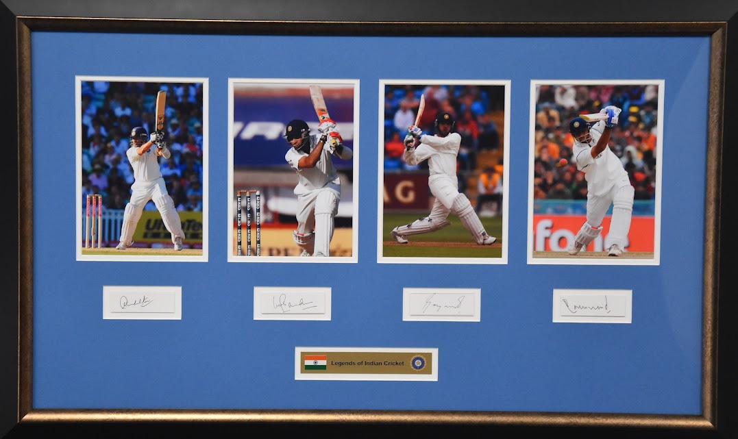 Legends of Indian Cricket Signed Collage incl. Sachin, Dravid and More ...