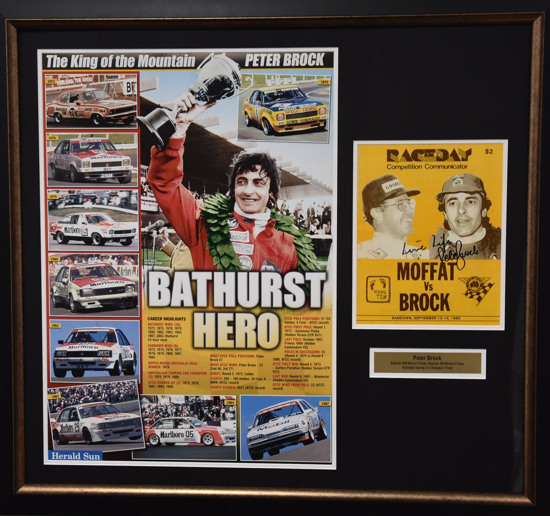 Peter Brock "Legendary" Personally Signed Collage – Unique Memorabilia